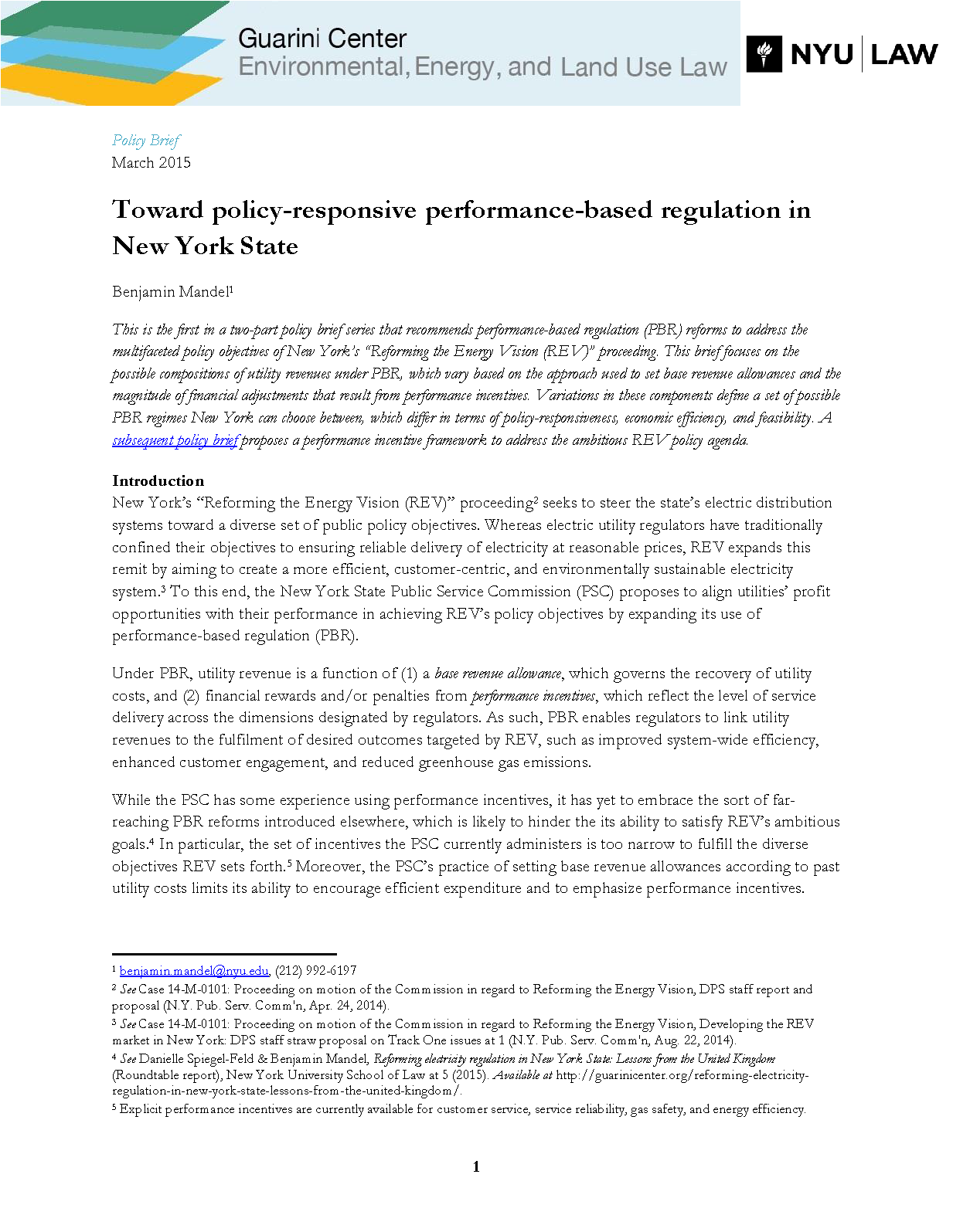 Toward Policy-Responsive Performance-Based Regulation in New York ...