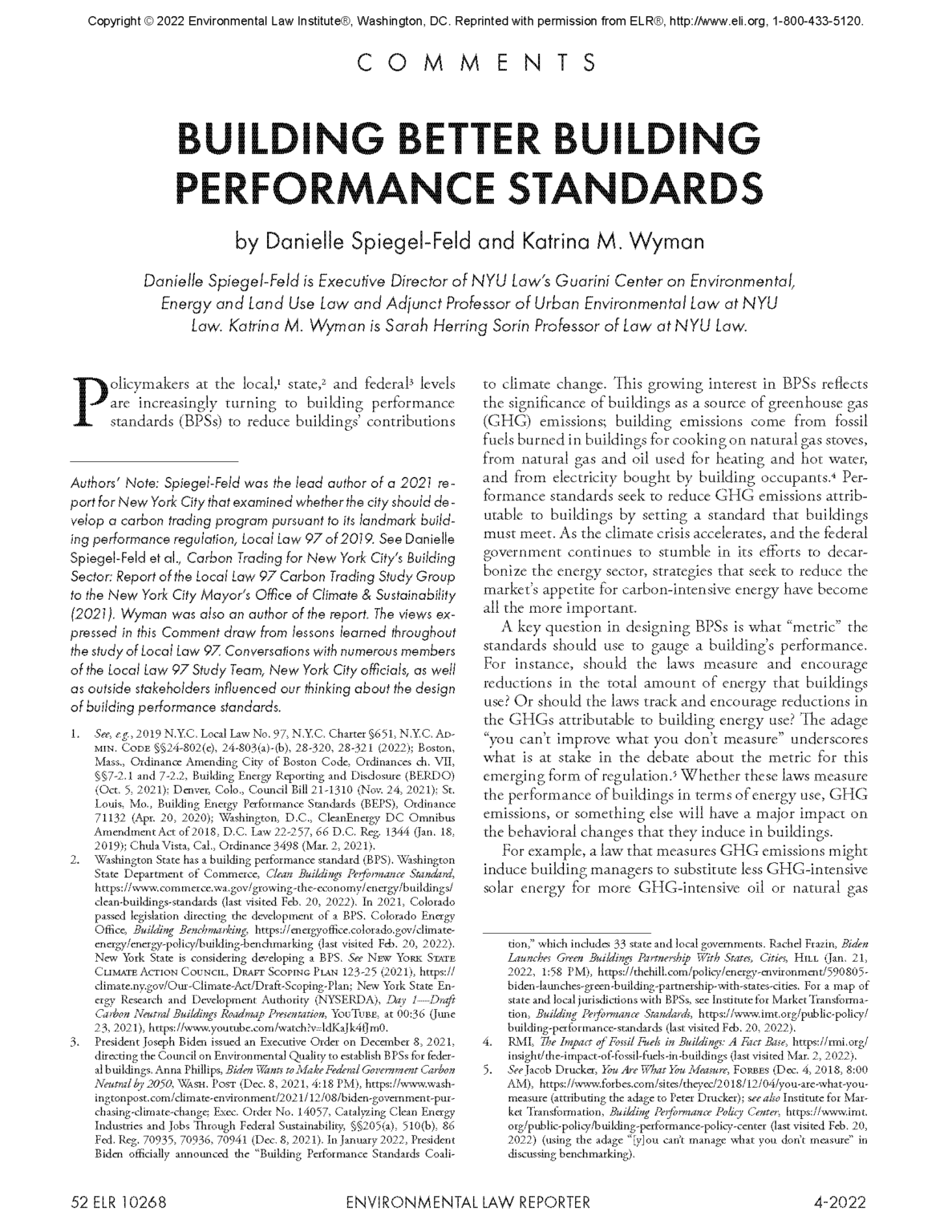 Building Better Building Performance Standards - Guarini Center